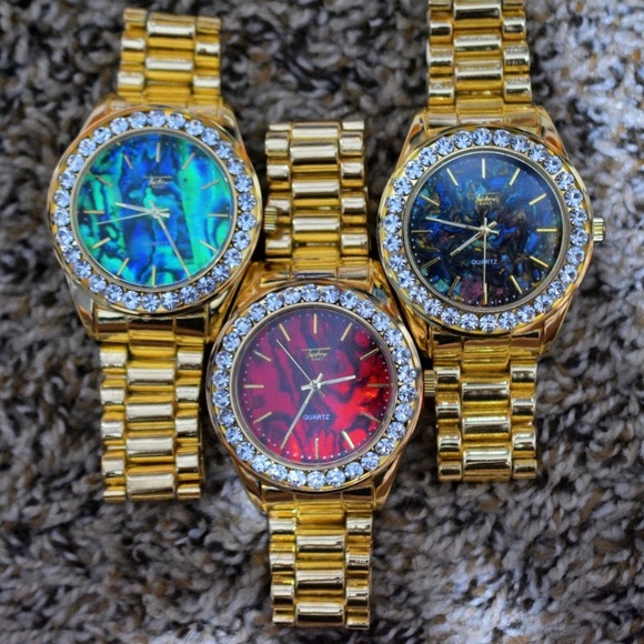 Accessories | Sale 3 Iced Marble Face Stylish Luxurious Watch | Poshmark